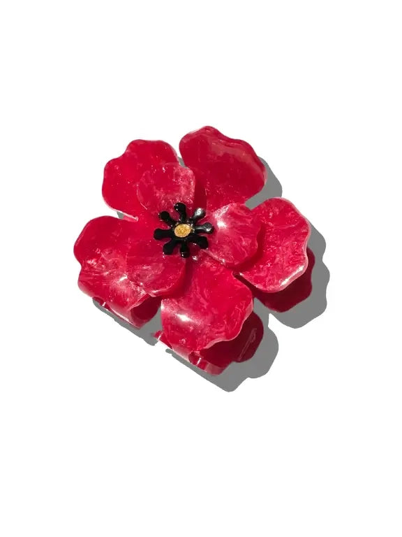 Handmade Origami Red Poppy Flower Claw Hair Clip | Solar Eclipse – J. Longs