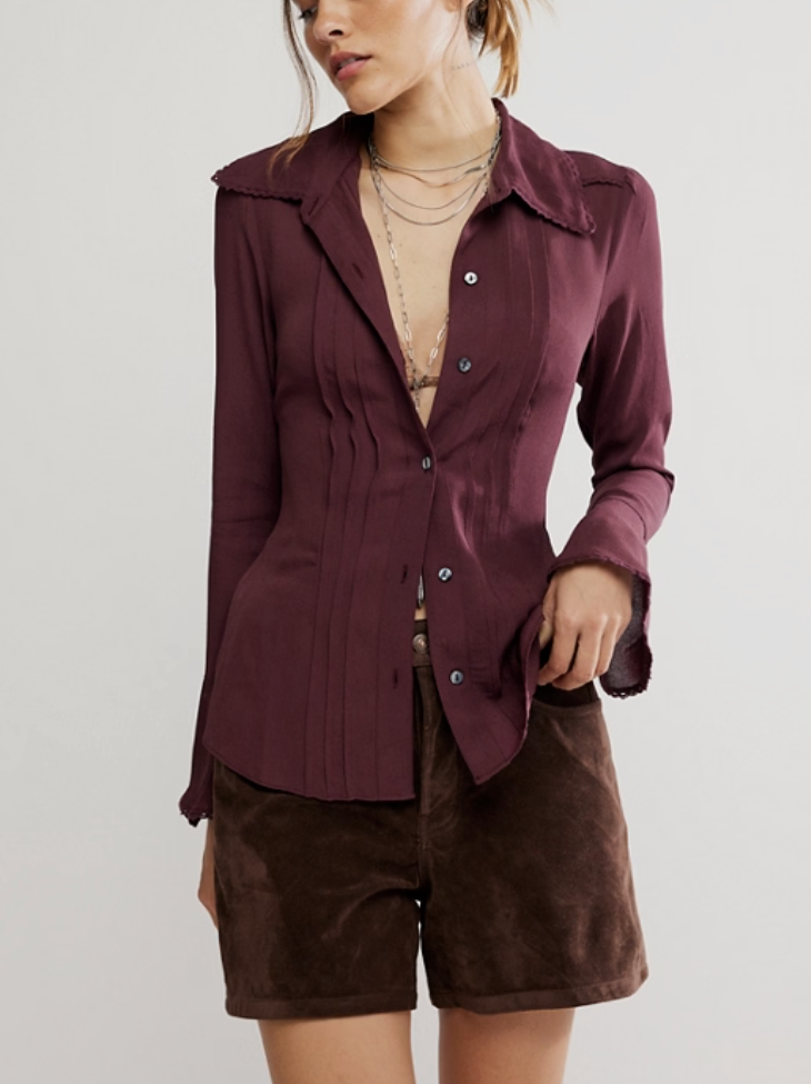 Melrose Top in Chocolate Grape | Shop Free People Shirts | J. Longs